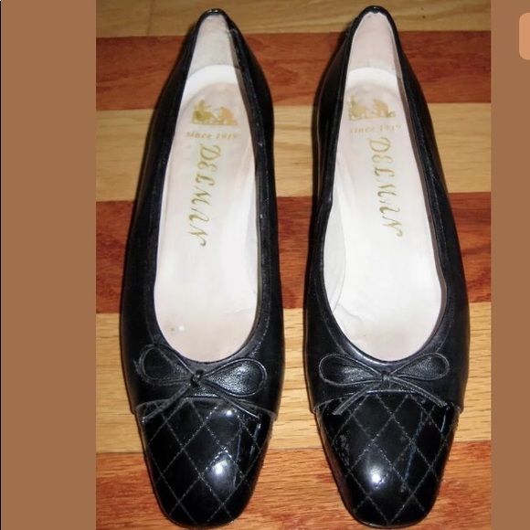 Delman | Shoes | Vintage 99s Delman Black Leather Patent Quilted ...